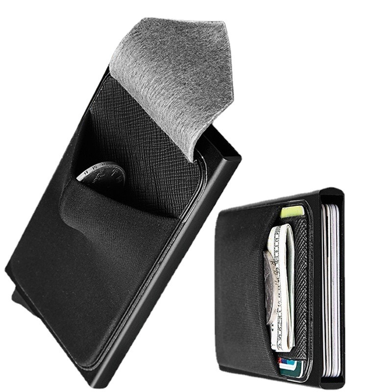 RFID Blocking Aluminum ID Credit Card Holder Mini Pocket Wallet for Men ...