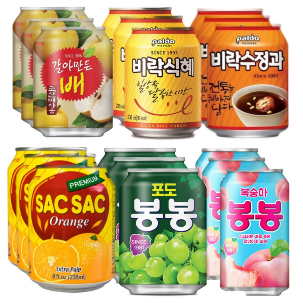 [Bundle of 3] Korean Juice and Dessert Drink (Bonbon,Crushed PearShikhye,Sacsac,Soojeonggwa ...