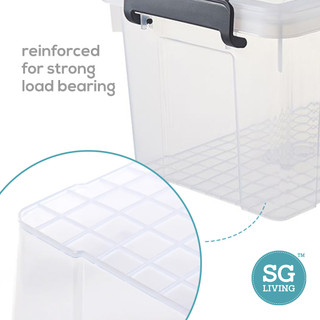(SG Ready Stock) Reinforced Storage Box with Handle | Transparent | 6 ...