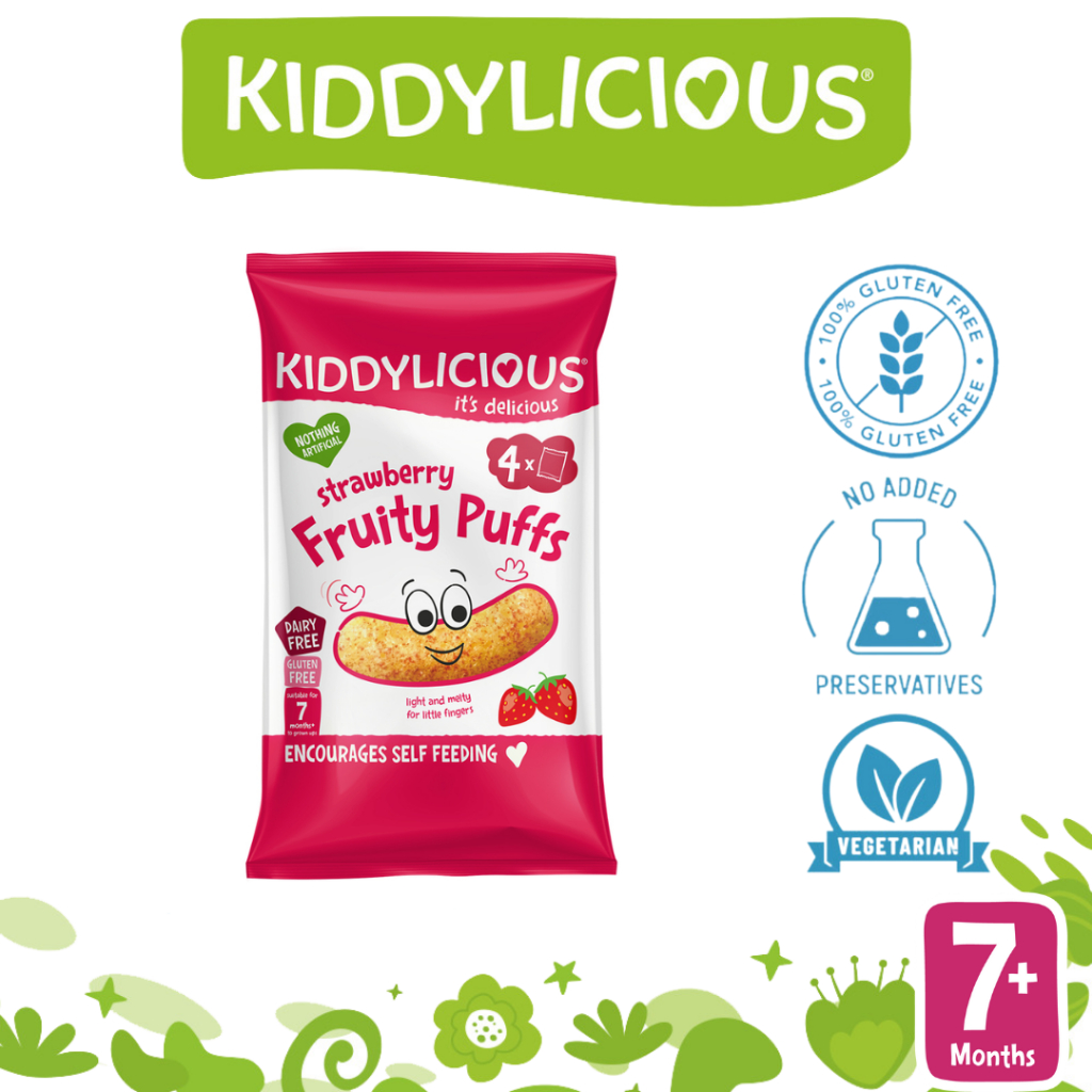 [Bundle of 3] Kiddylicious Fruity Puff Strawberry Multipack (10g X 4 ...