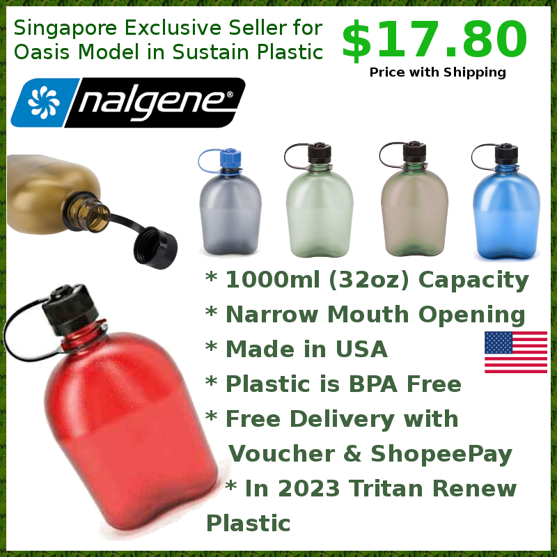 Nalgene 1l Oasis Canteen Water Bottle Sustain | Shopee Singapore