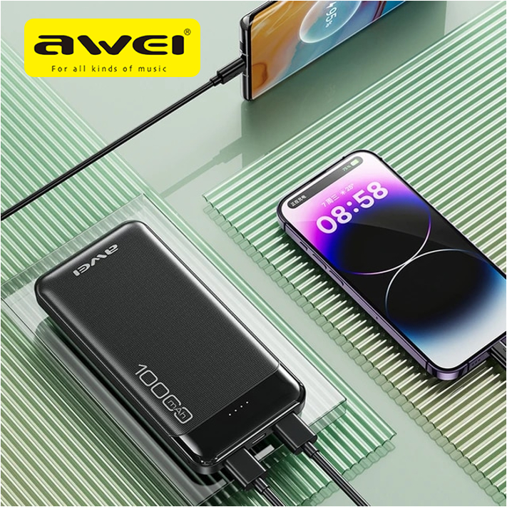 CCC [SG] Awei Power Bank P37K Black Color and White 10000mAh 2.1A Fast ...