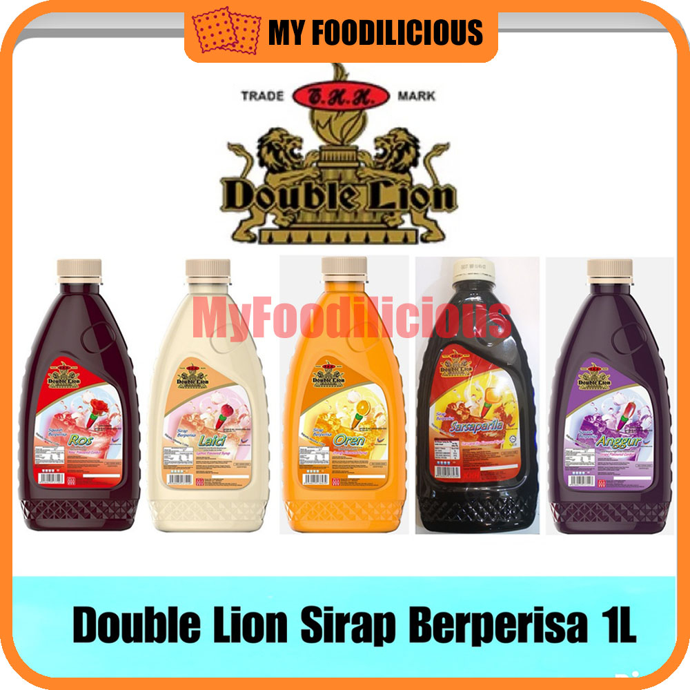 BC Double Lion Sirap Berperisa Oren 1L Flavoured Syrup Grape Rose ...
