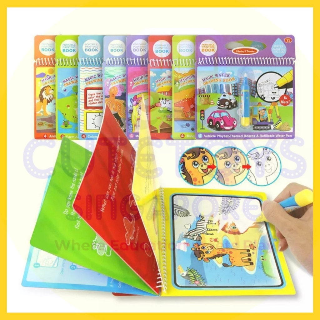 [SG Stock] Reusable Magic Water Pen Drawing & Colouring Book for Kids ...
