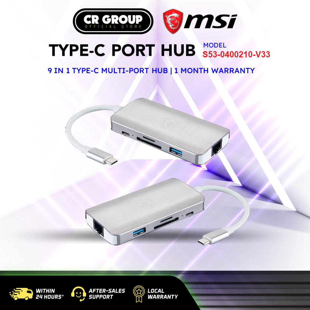 MSI 9 in 1 Type-C Multi-Port Hub USB-C PD 5Gbps Transfer Rate | Shopee ...