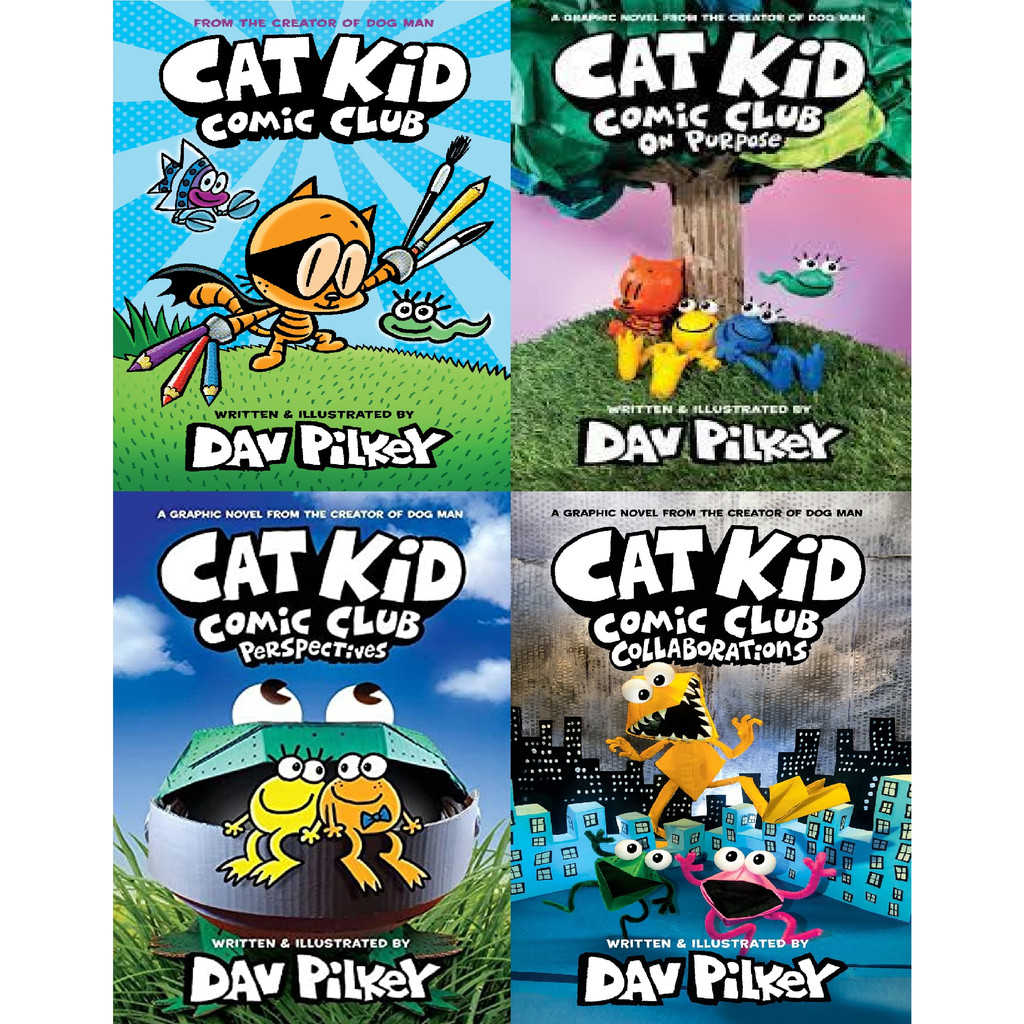 [SG] ⭐ LATEST 4 Books⭐ Cat Kids Comic Club Series Books by Dav Pikey (4 ...