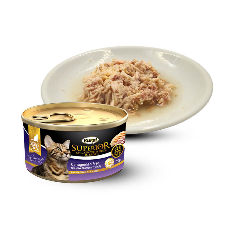 Burp Superior Adult Chicken & Duck In Broth Cat Wet Food 70g | Shopee ...