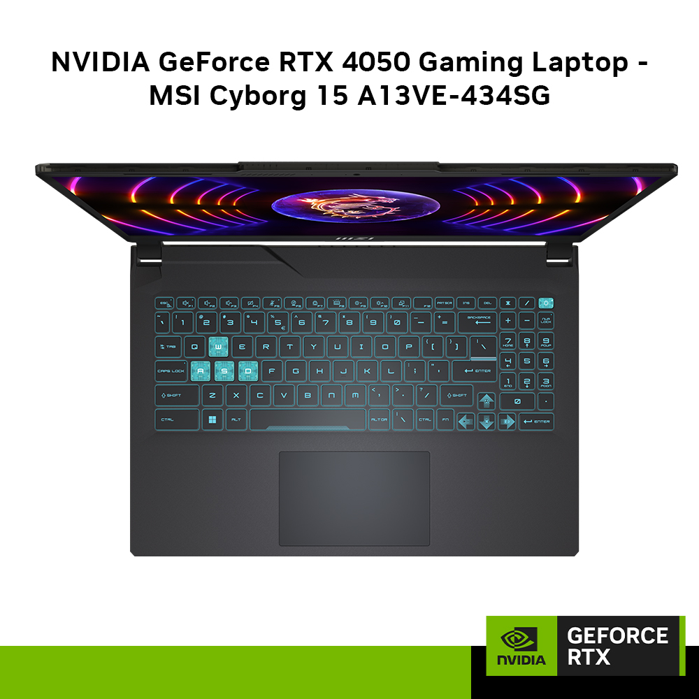 NVIDIA GeForce RTX 4050 Gaming Laptop -MSI Cyborg 15 A13VE-434SG 9S7 ...