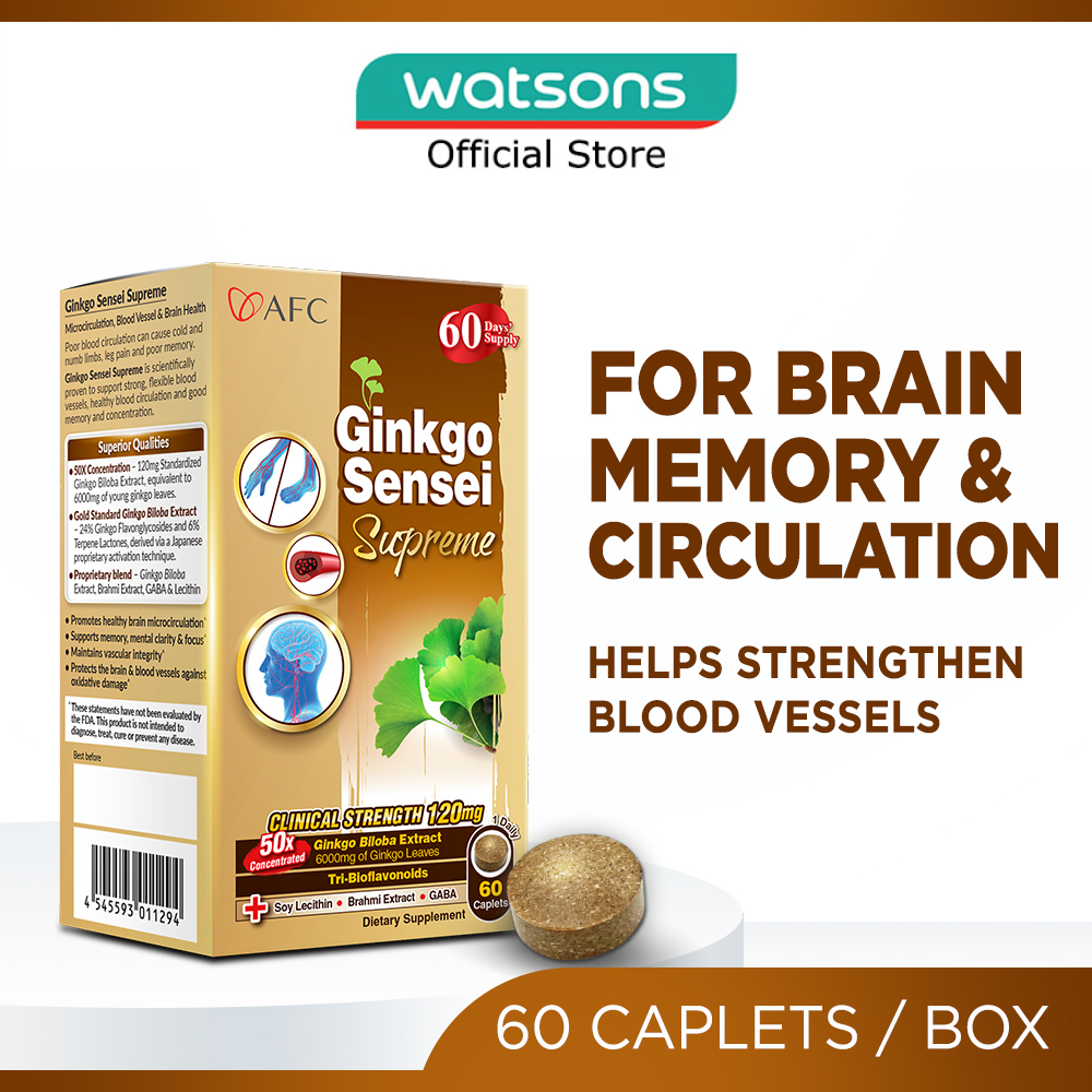 AFC JAPAN Ginkgo Sensei Supreme Dietary Supplement Caplets (For Brain ...