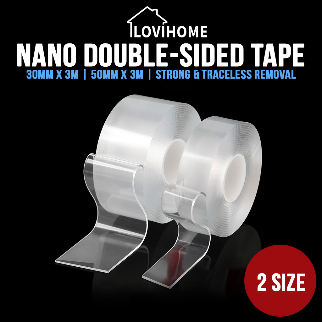SG Nano Grip Tape - Removable Strong Multipurpose Washable Double Sided Clear Adhesive ...