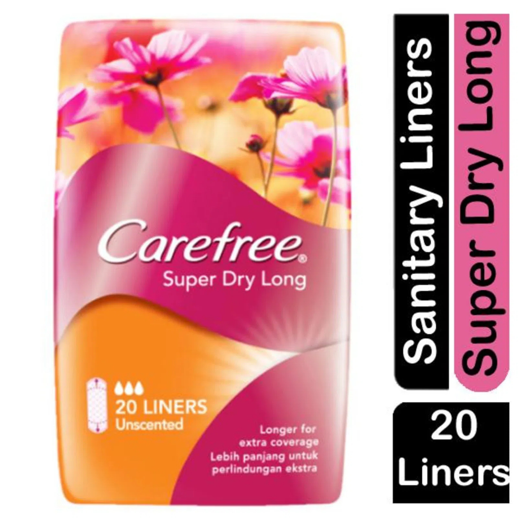 Carefree Super Dry Long Unscented - 20s | Shopee Singapore