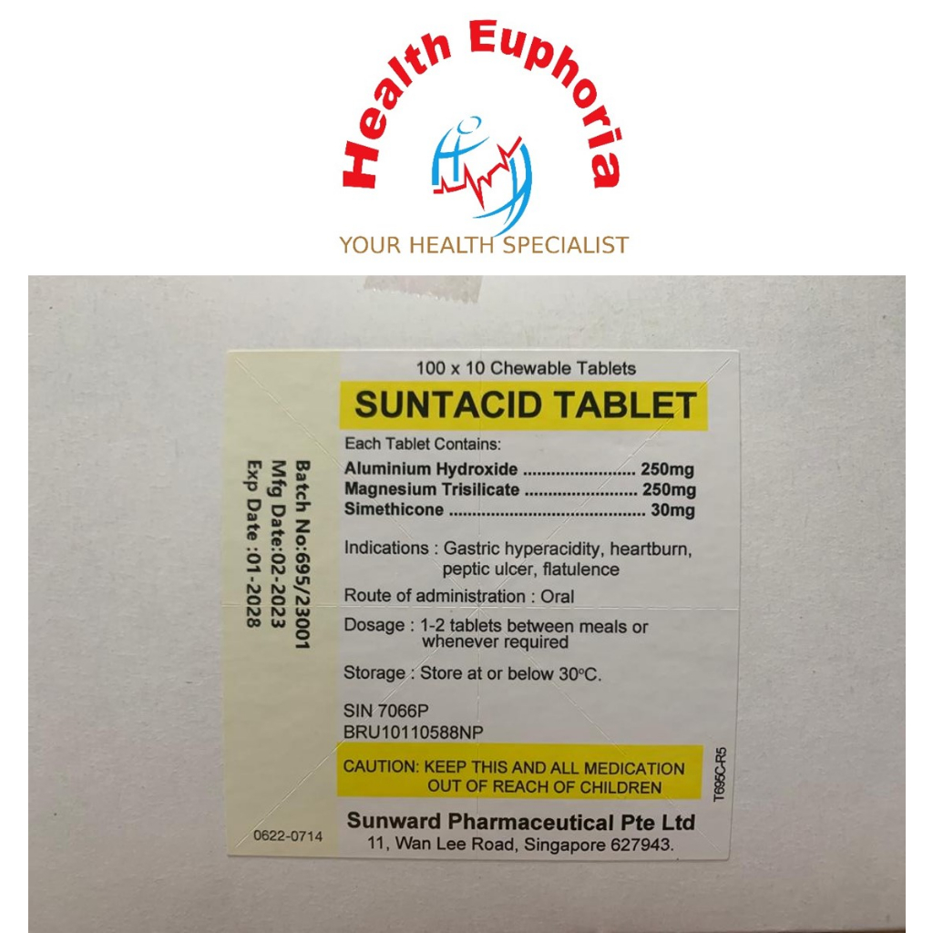 Suntacid Tablet *Antacid Chewable for Gastric Relief* | Shopee Singapore