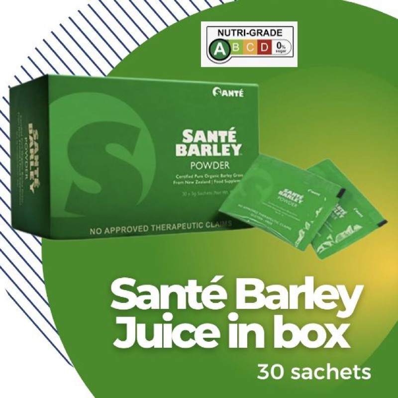 Sante PURE ORGANIC Barley Pure Powder 3g of 30 sachets and CANISTER ...