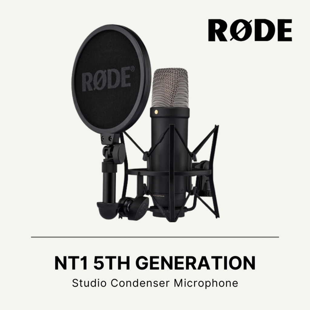 RODE NT1 5th Generation Cardioid Condenser XLR/USB Microphone 32-Bit Float for Podcast Stream ...