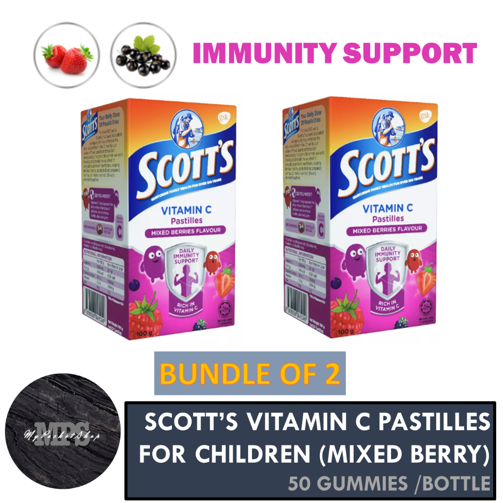 (BUNDLE OF 2) Scott's Vitamin C Pastilles (Mixed Berries) | Shopee ...
