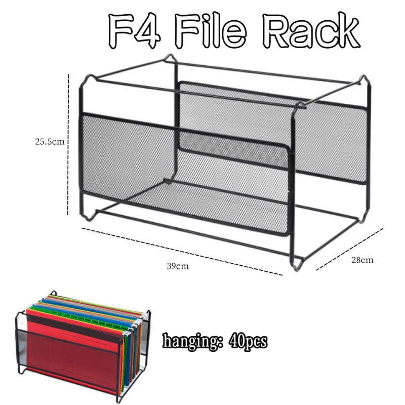 F4 Mesh Metal File Organizer Box Hanging File Folder Box, Mesh Metal ...