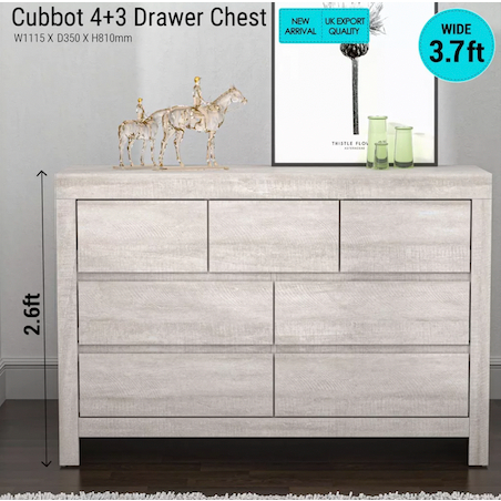 Luxe: Cubbot 4+3 Drawer Chest | Storage Cabinet Organiser | Cupboard ...