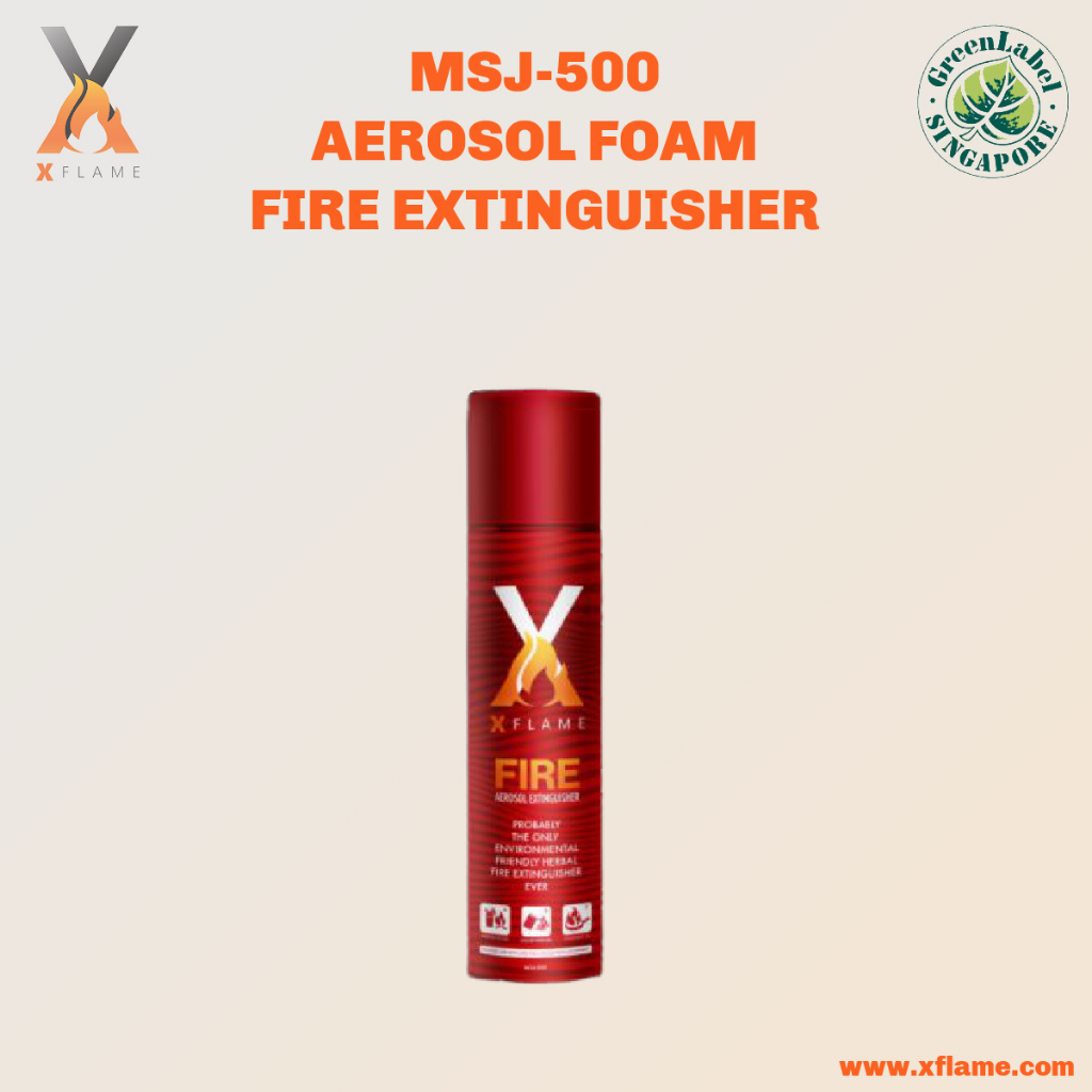 XFLAME MSJ-500 Aerosol Foam Fire Extinguisher (Tested and Registered ...
