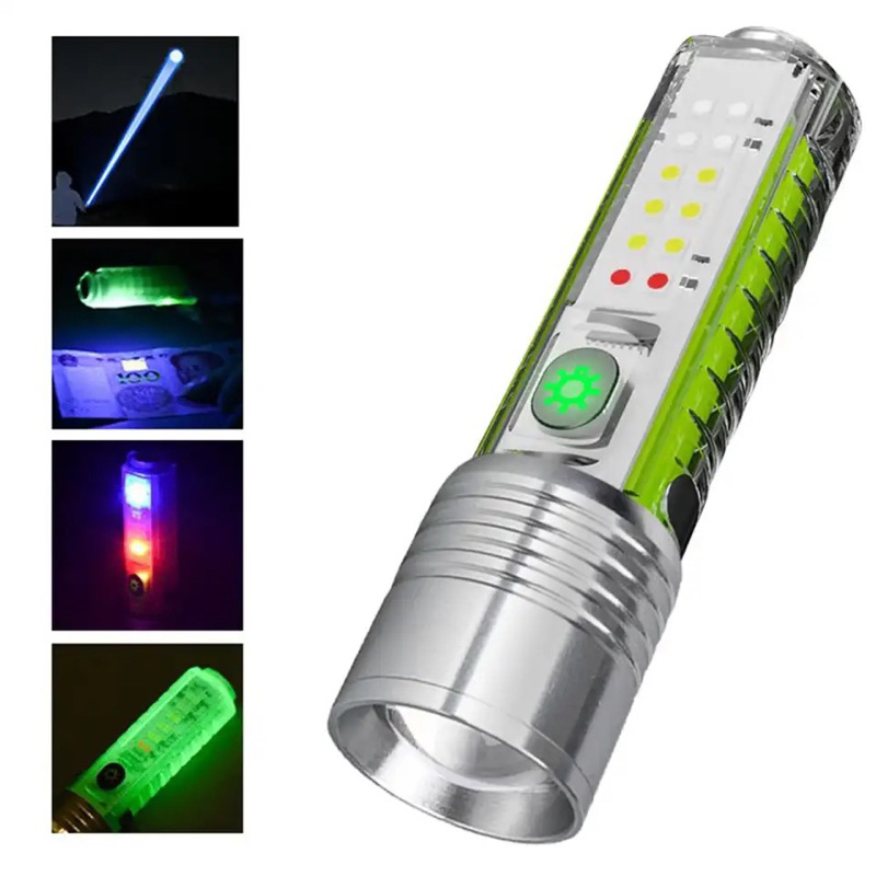 GITD COB 800LM Zoomable Multi-Purpose USB-C Rechargeable Flashlight ...