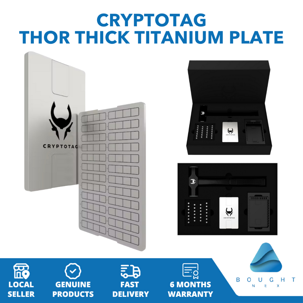 CRYPTOTAG Thor Thick Titanium Plate Engrave Hardware Wallet Seed Phrase ...