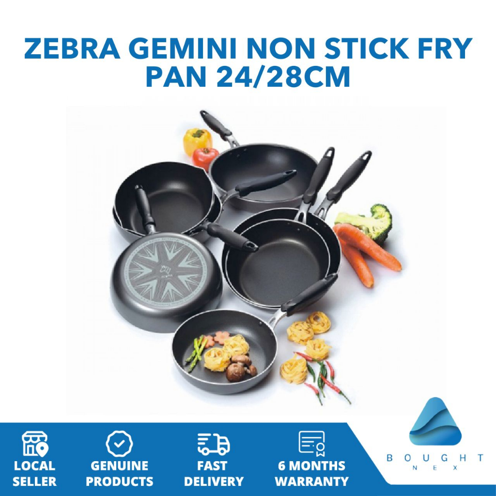 Zebra Gemini Deep Non-Stick Frying Pan Aluminum Induction Ready Heat ...