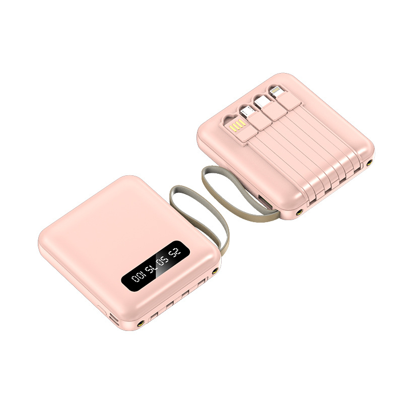 【SG】30000mAh fast charging powerbank with 4 Cable Mini Power Bank LED ...