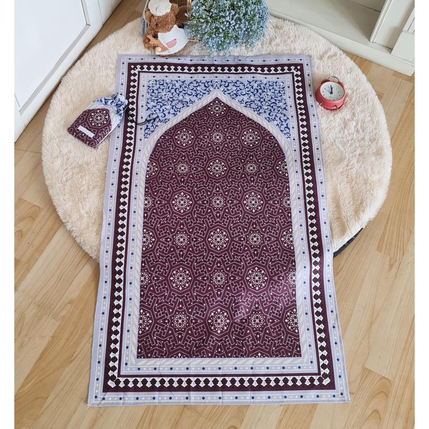 Portable Prayer Mat- Light Travel Rug with Pouch- Sejadah Door Gift ...