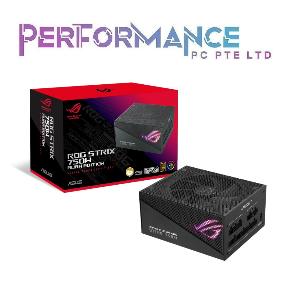 ASUS ROG STRIX 750W / 850W / 1000W / 1200W Gold Aura Edition ATX 3.0 80+ Gold Power Supply Unit ...
