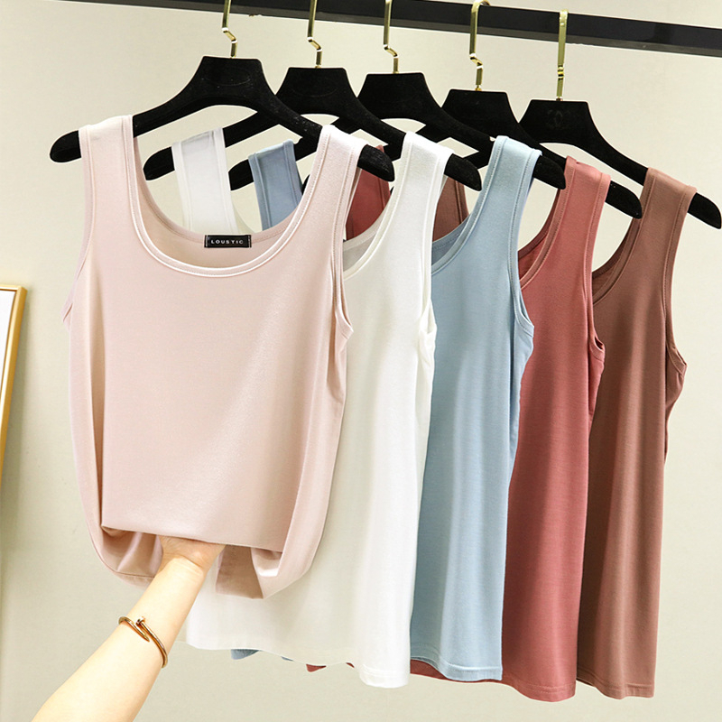 MODAL BASIC LADIES TOP Broad Strap Tops Singlet Tank Sleeveless Best ...