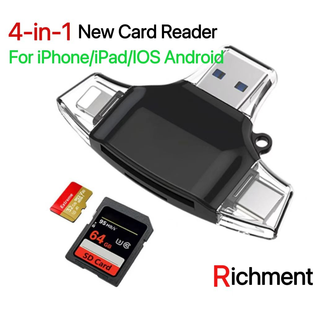 4 in 1 Portable Multifunction Highspeed USB 3.0 Type C TF SD Card Card ...