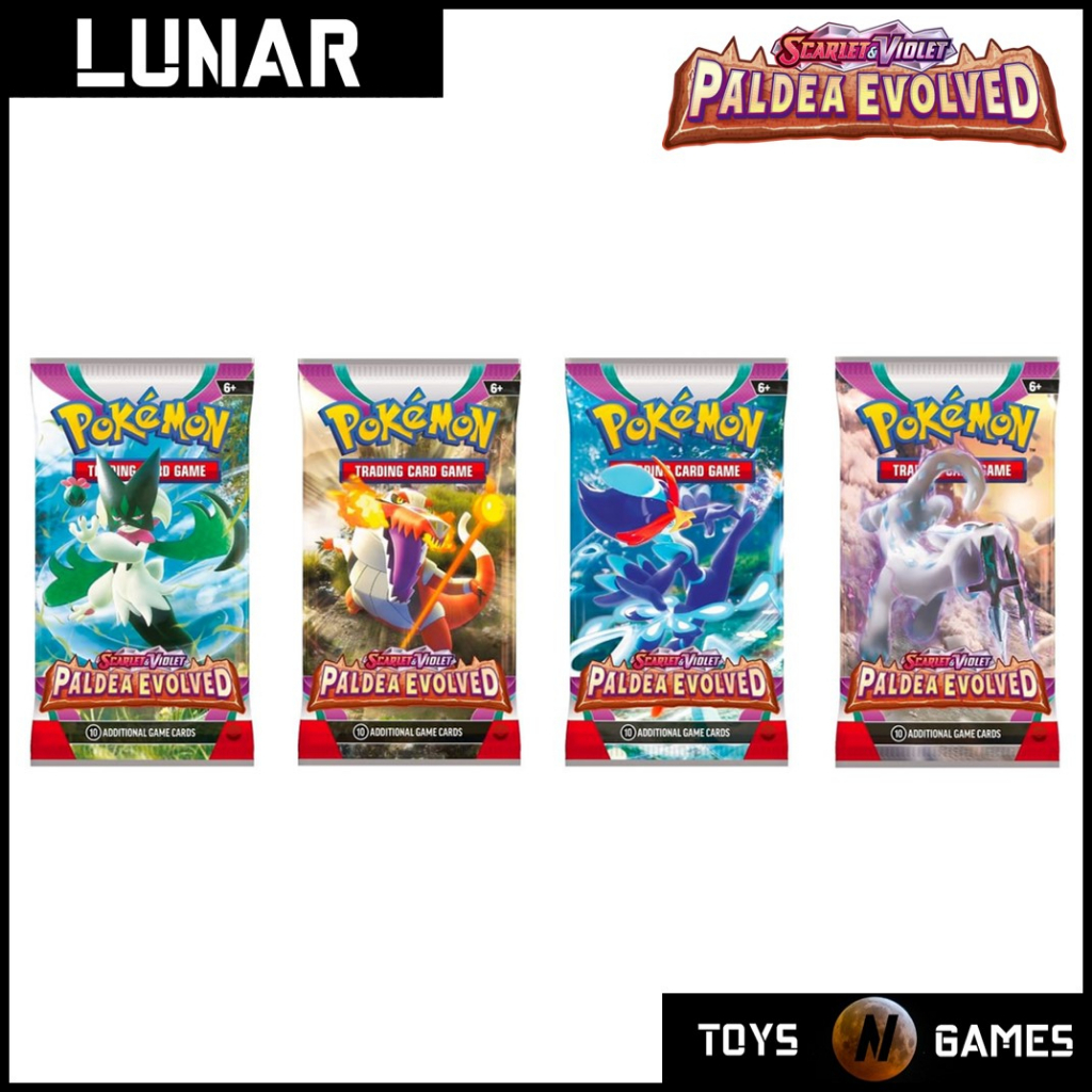 Pokemon TCG SV2 Paldea Evolved Booster Pack - Bundle of 4 Random Packs ...
