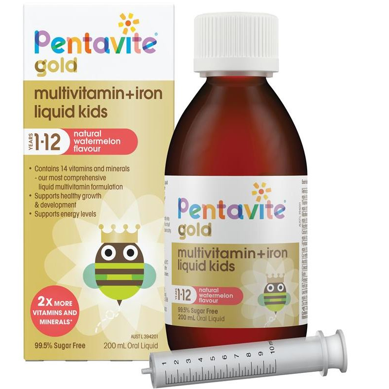 Pentavite Gold Multivitamin + Iron Liquid For Kids 200ml | Shopee Singapore