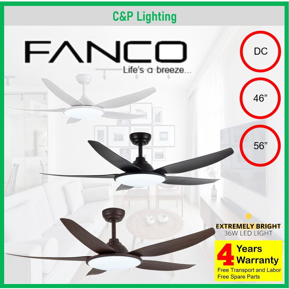 [Installation Promo] Fanco Tributo 46" / 56" 5 Blade DC Ceiling Fan ...