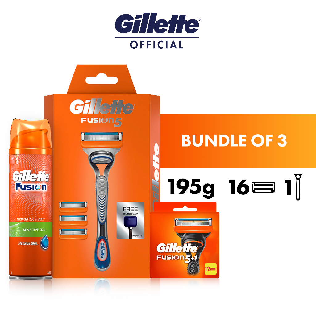 [FREE Hygiene Cap] Gillette Fusion5 Razor Handle + 4 Blades + 12s ...