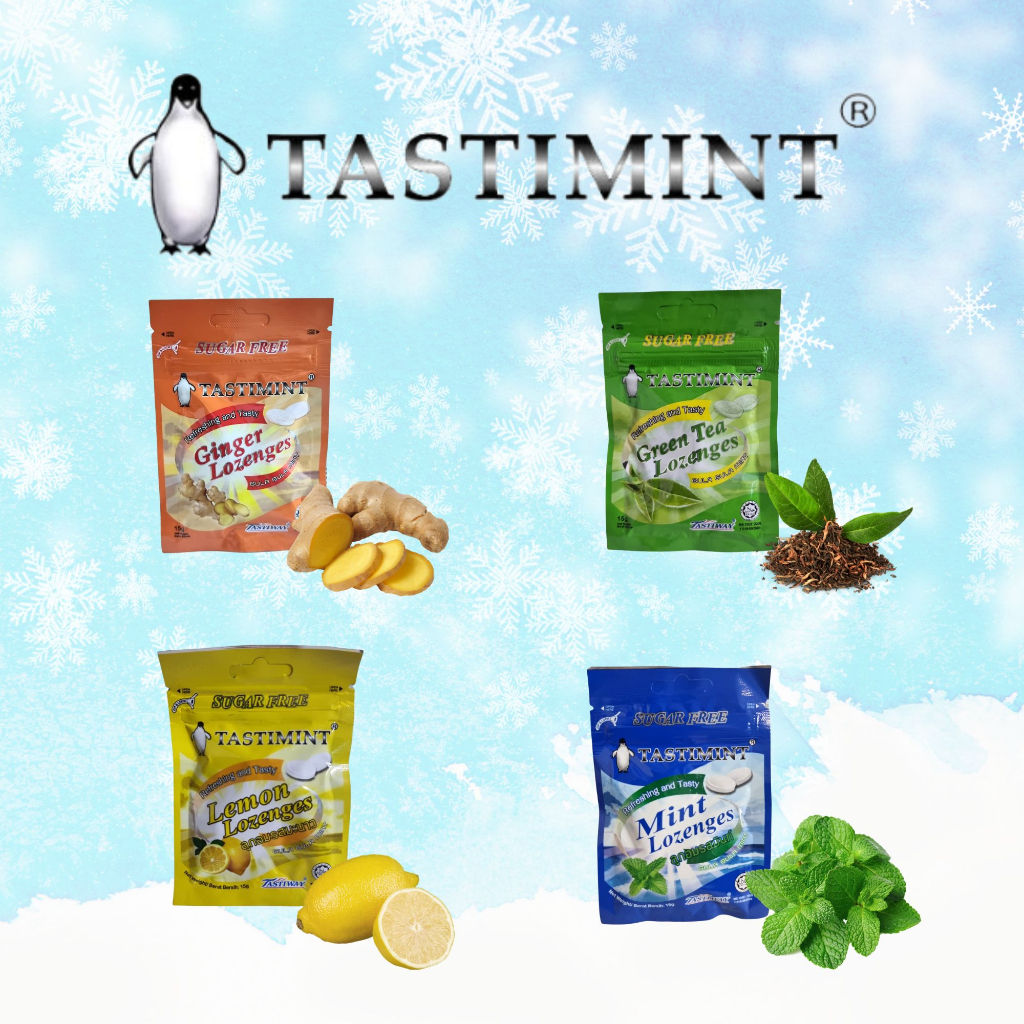 Tastimint Sugar Free Lozenges | Mint | Lemon | Ginger | Green Tea | 15g ...