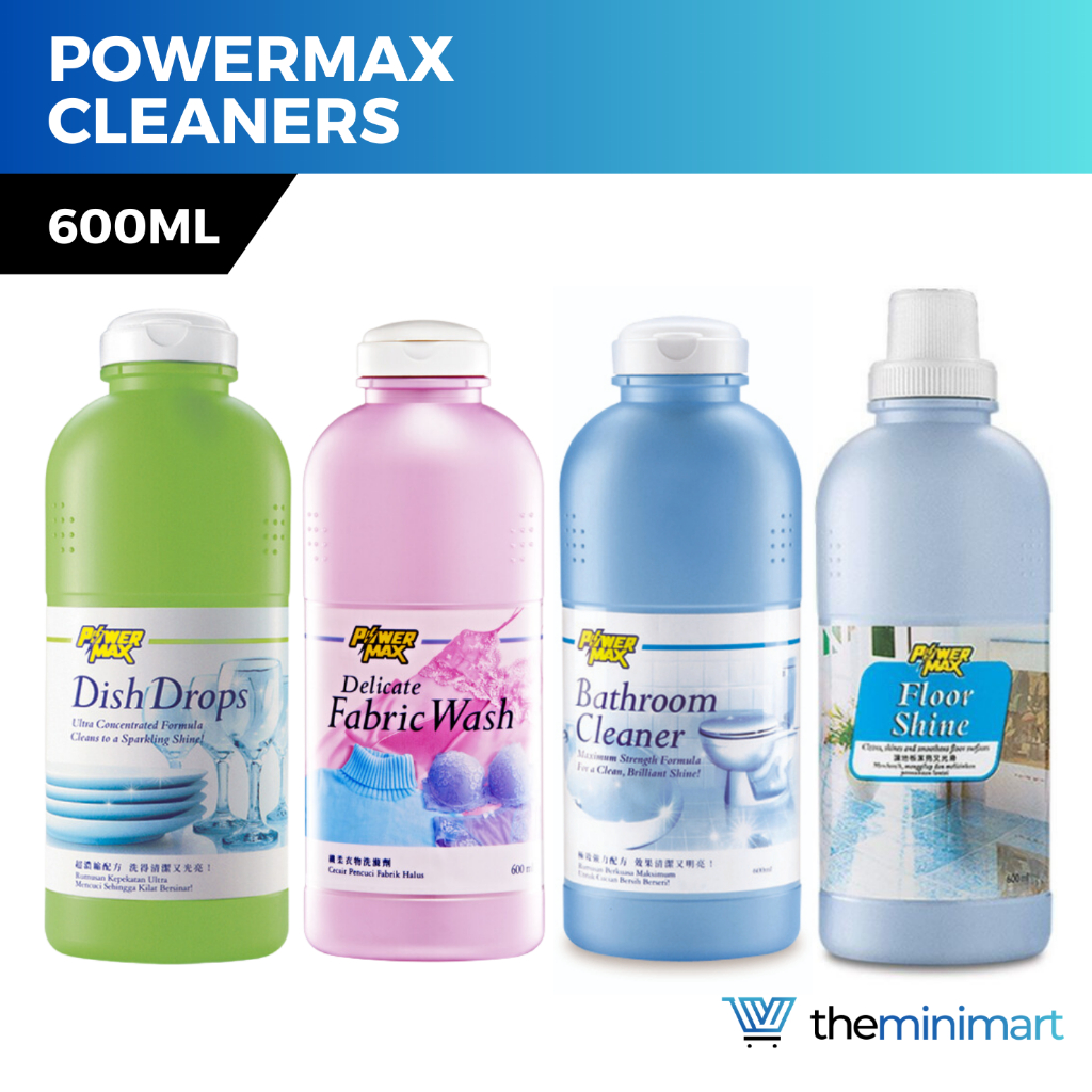 Powermax 600ml Cleaning Supply - Floor Shine, Fabric, Bathroom Cleaner ...