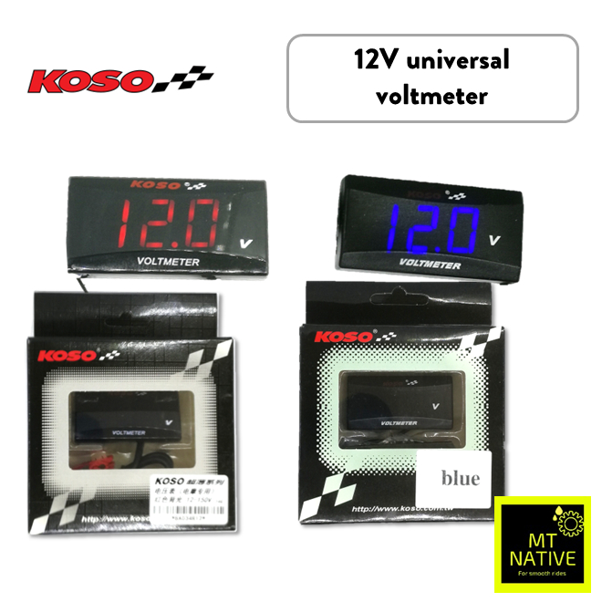 KOSO VOLT METER Voltmeter 12V 24V DIGITAL LED CAR MOTORCYCLE LORRY 12V ...