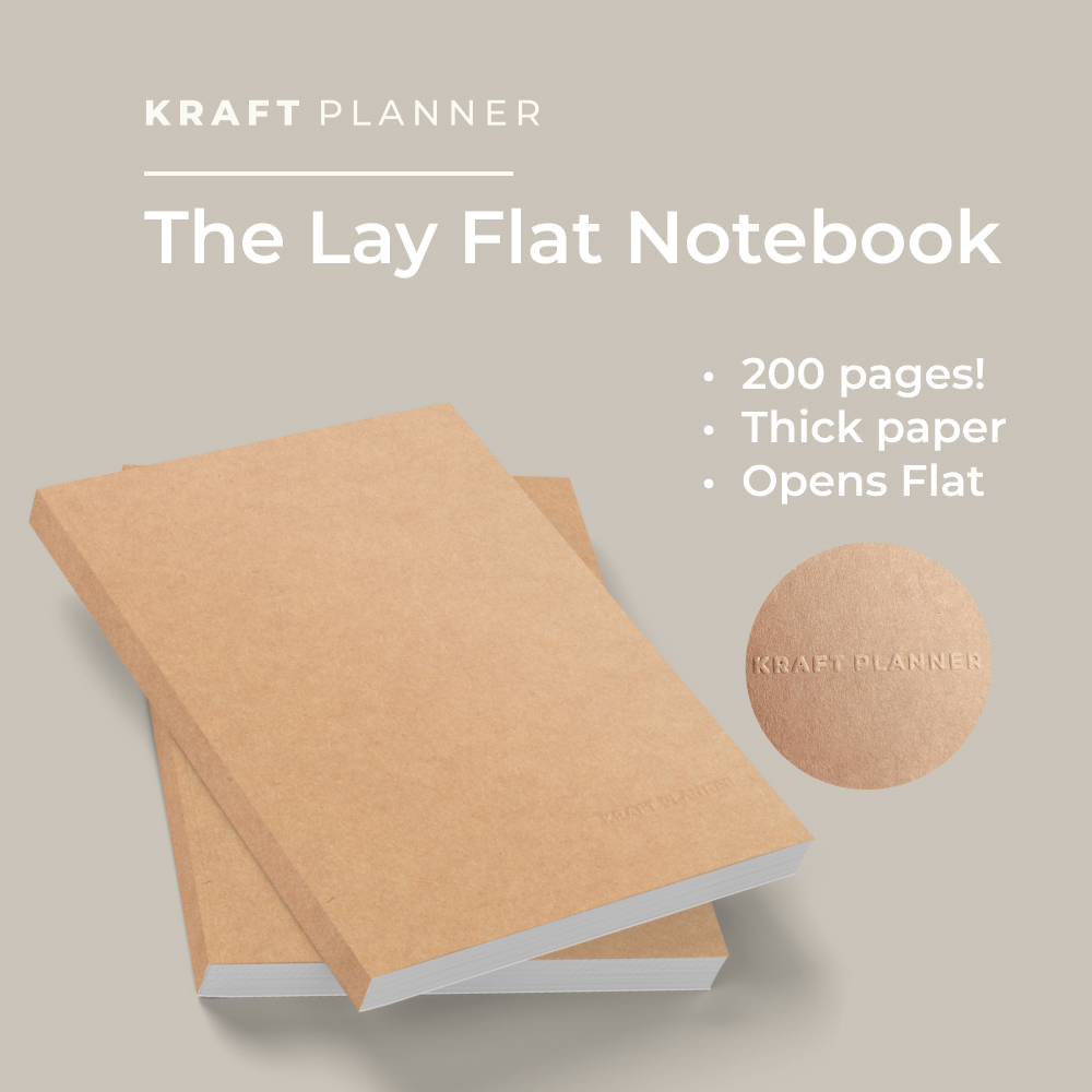 Kraft Planner | The Lay Flat Notebook | A5 bujo dotted 100 sheets ...