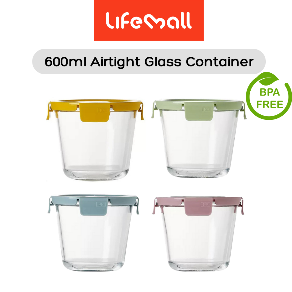 LifeMall -600ml BPA Free Glass Container Soup Container Glass Lunch Box ...