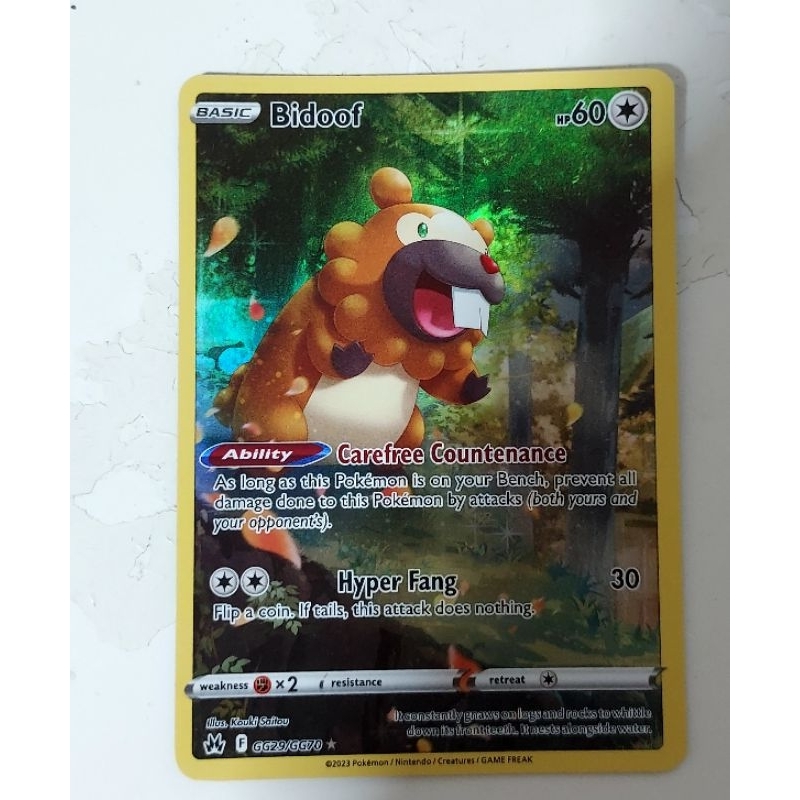 Pokemon bidoof galarian gallery crown zenith card | Shopee Singapore