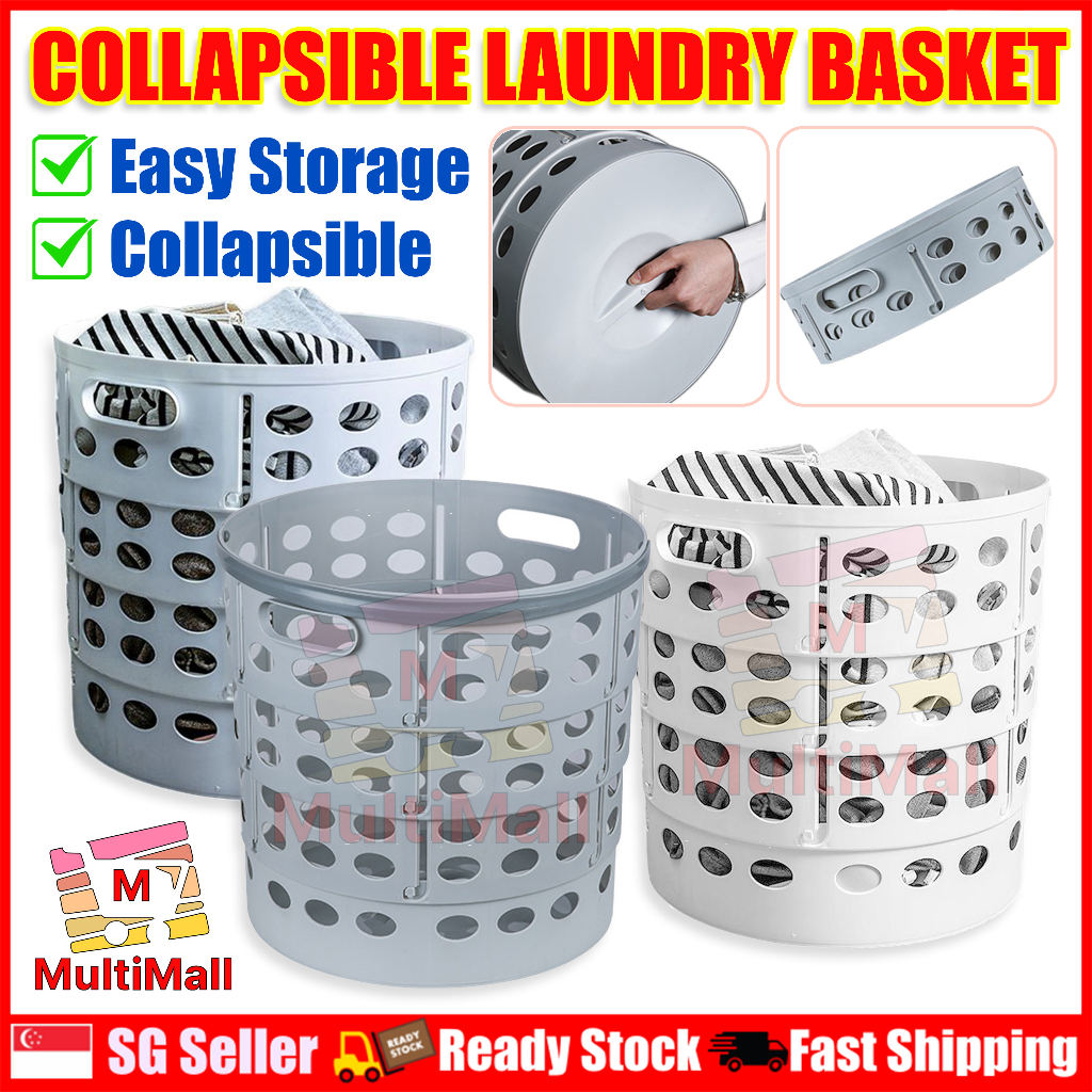 Laundry Basket Round Collapsible | Foldable storage basket | Laundry ...