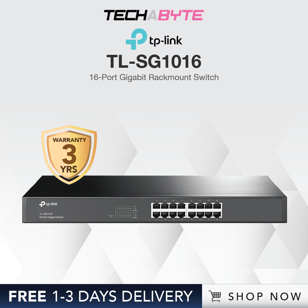 TP-Link TL-SG1016 |16-Port Gigabit Rackmount Network Switch | Shopee ...