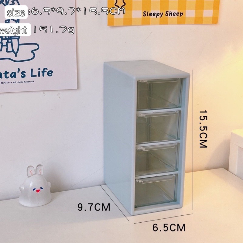 [K Plus🇸🇬] Mini Transparent Drawer Storage Box Office Desktop and ...