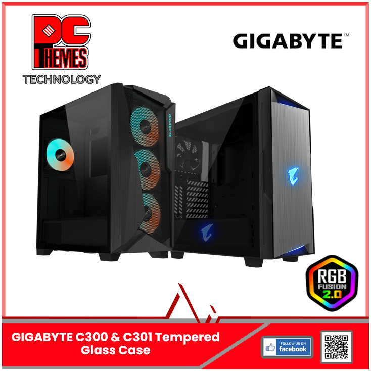 GIGABYTE C300 RGB Glass Case / GIGABYTE C301 RGB Glass Black / White ...