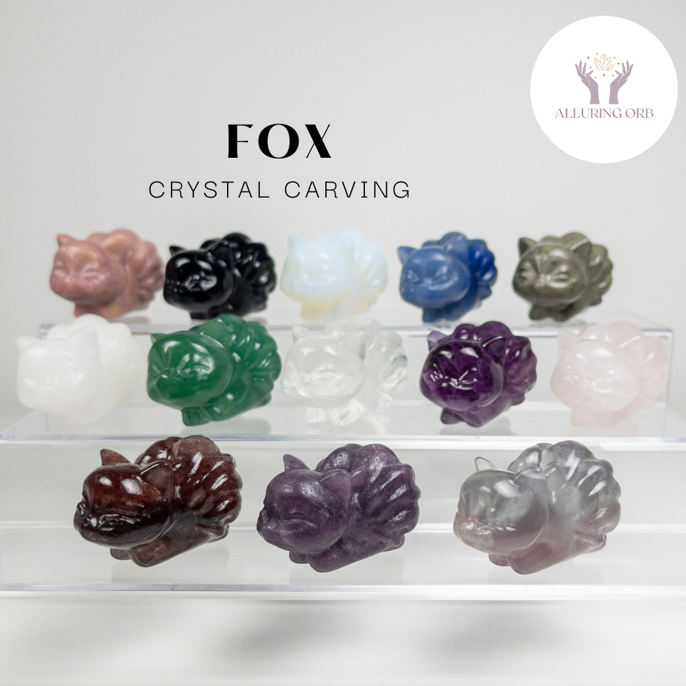 🔮🇸🇬 Mini Fox Carving | Natural Crystals | Crystal Design | Shopee Singapore
