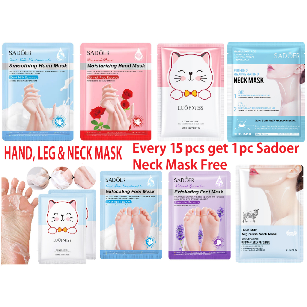 SADOER Luofmiss Nourishing Hand Mask & Foot Mask Rose/Goatmilk ...