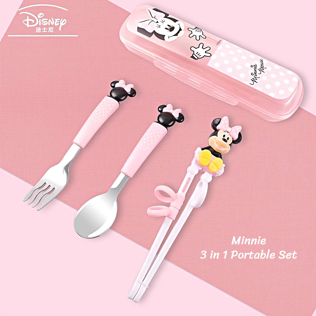 Disney Tableware / Kids Learning Chopsticks / Fork & Spoon / 3 in 1 ...