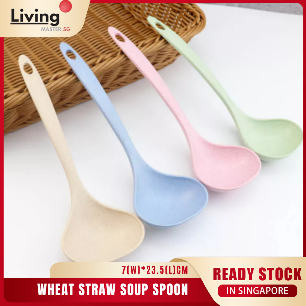[LOCAL STOCK] Eco-Friendly Wheat Straw Soup Spoon Long Handle Meal ...
