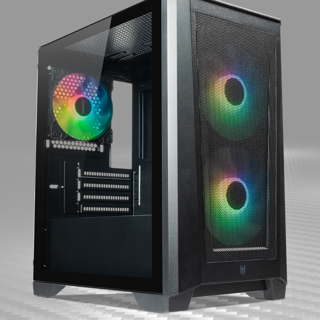 TECWARE Edge M2 TG MATX Case, 2 x 140mm ARGB Fans, 1 x 120mm ARGB Rear ...