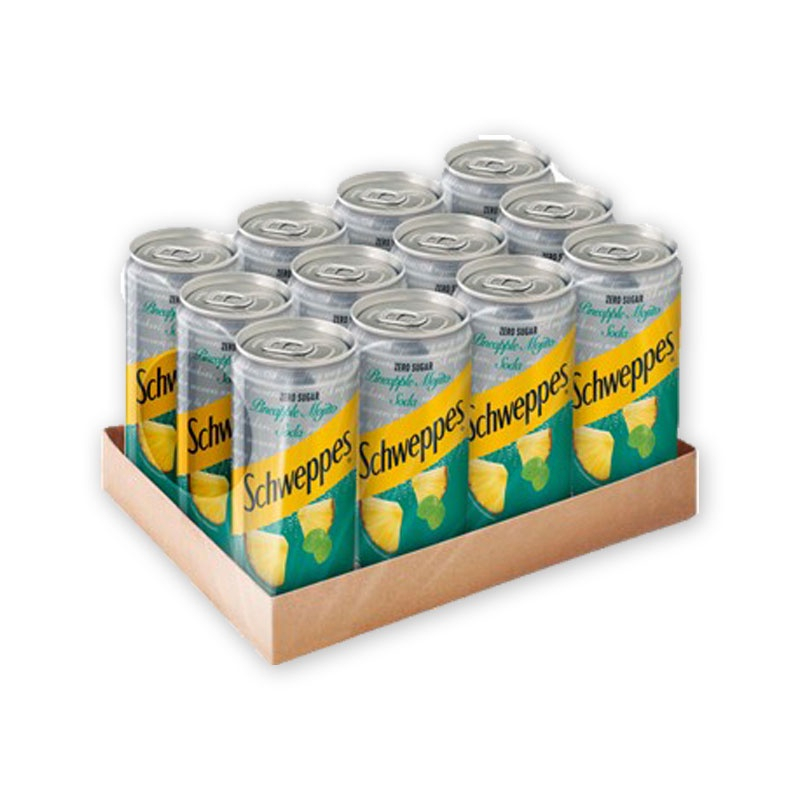 [Bundle of 12] Schweppes Zero-Sugar Flavored Soda Water 330ml - Refreshing & Delicious ...